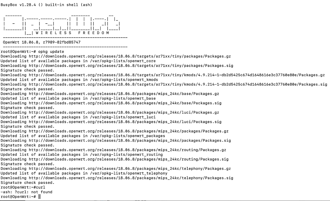 Install curl on OpenWrt TP-Link TL-WR740N - Installing and Using ... Install curl on OpenWrt TP-Link TL-WR740N - Installing and Using ...