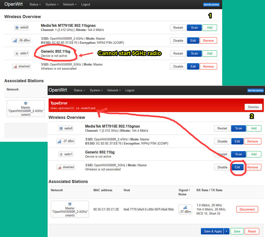 X5000R wireless 5GHz issue - Installing and Using OpenWrt - OpenWrt Forum