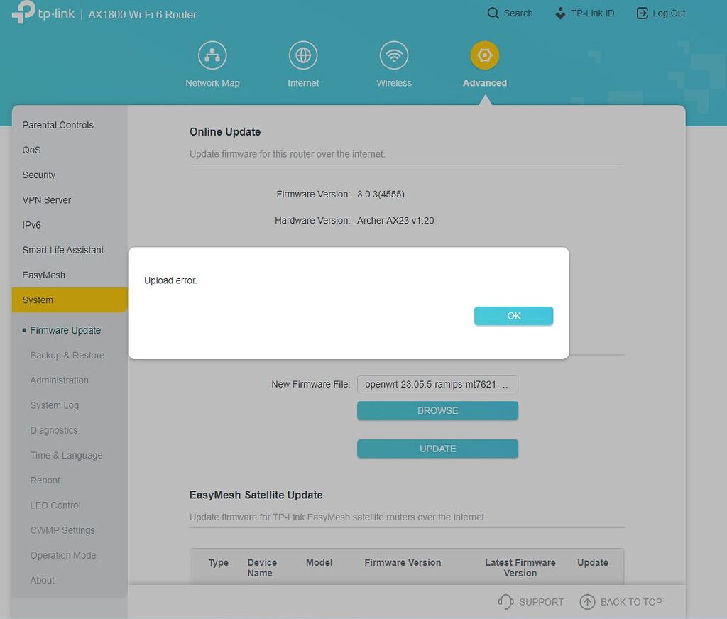 Can't install openwrt in ax23 - Installing and Using OpenWrt - OpenWrt Forum
