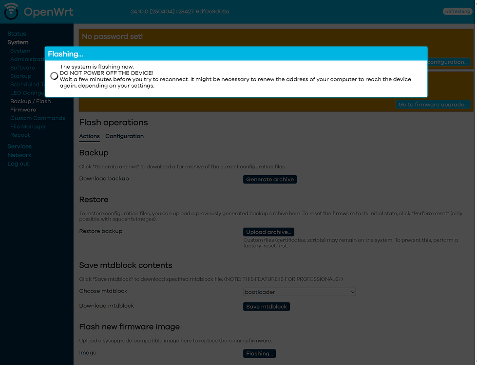 TUF-AX6000 stuck at Flashing - Installing and Using OpenWrt - OpenWrt Forum
