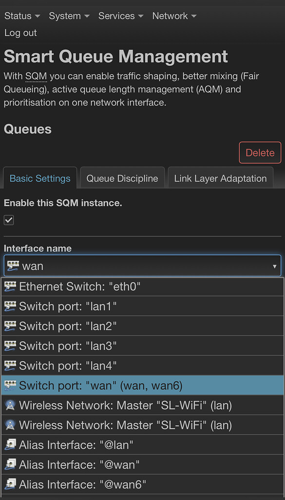 Confused about sqm interface - Installing and Using OpenWrt - OpenWrt Forum
