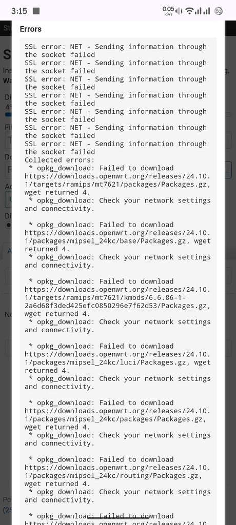 Opkg update error on 24.10.1 - Network and Wireless Configuration - OpenWrt Forum