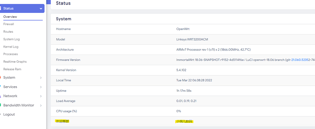 Editing info on status overview page - For Developers - OpenWrt Forum