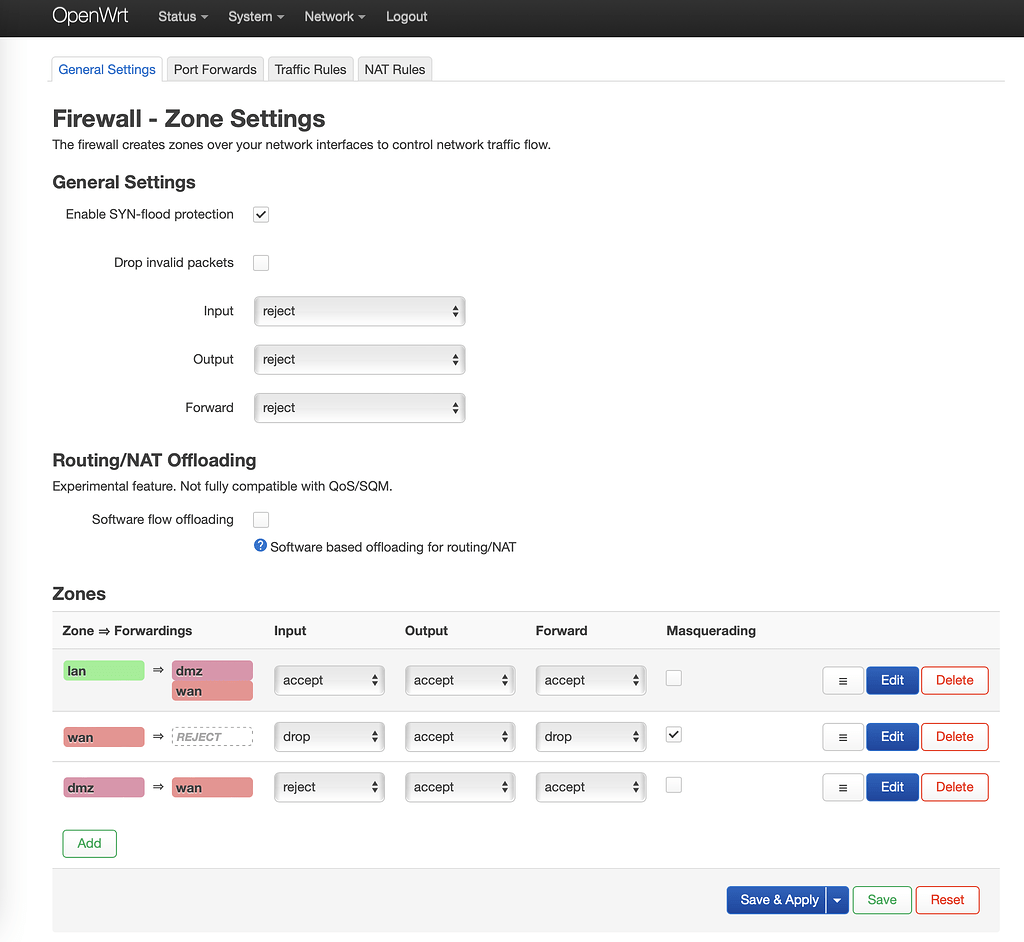 What Is The Function Of The General Settings Firewall Rule Network And Wireless