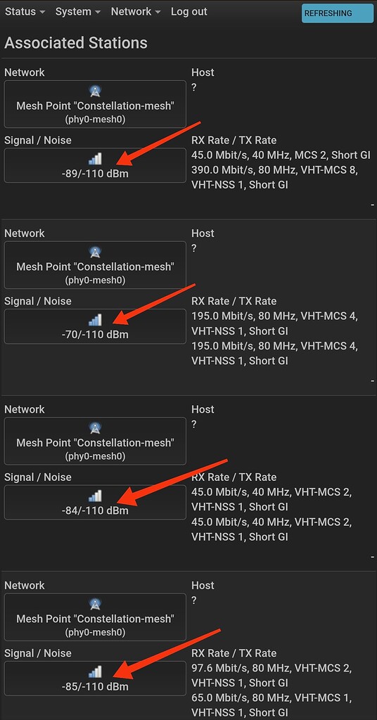 Get Mesh Signal/Noise dBm in a JSON file? - Installing and Using OpenWrt - OpenWrt Forum