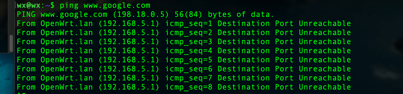 X86 router can ping www.google.com but on my computer is 'Destination ...