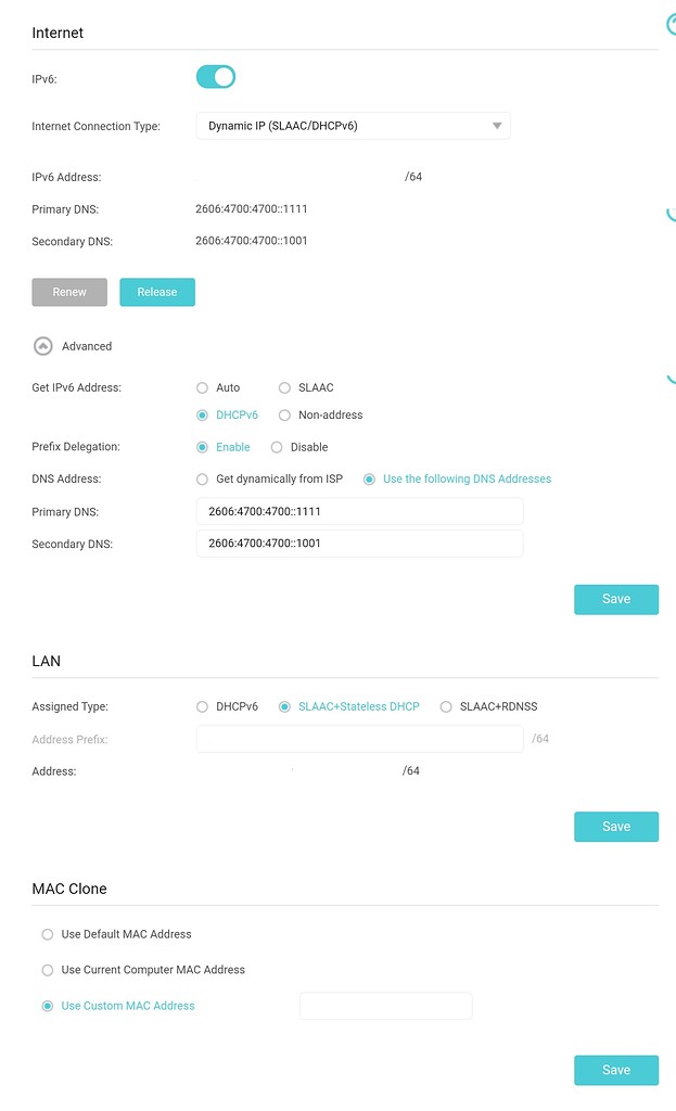 Adapting Ipv6 Setting From Tp Link To Openwrt Installing And Using Openwrt Openwrt Forum
