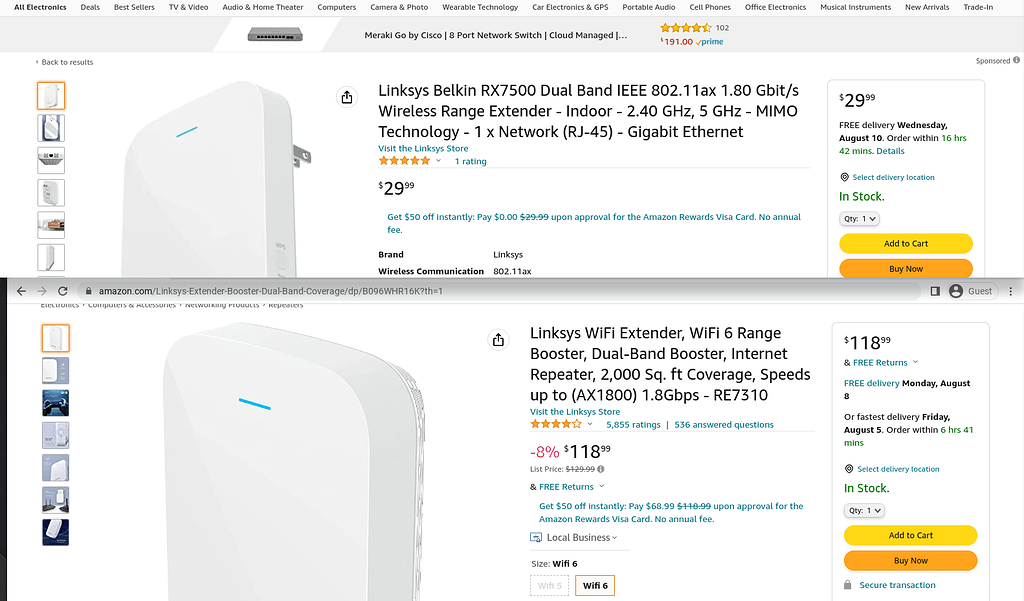 Belkin RX7500 vs Linksys RE7310 - Hardware Questions and ...