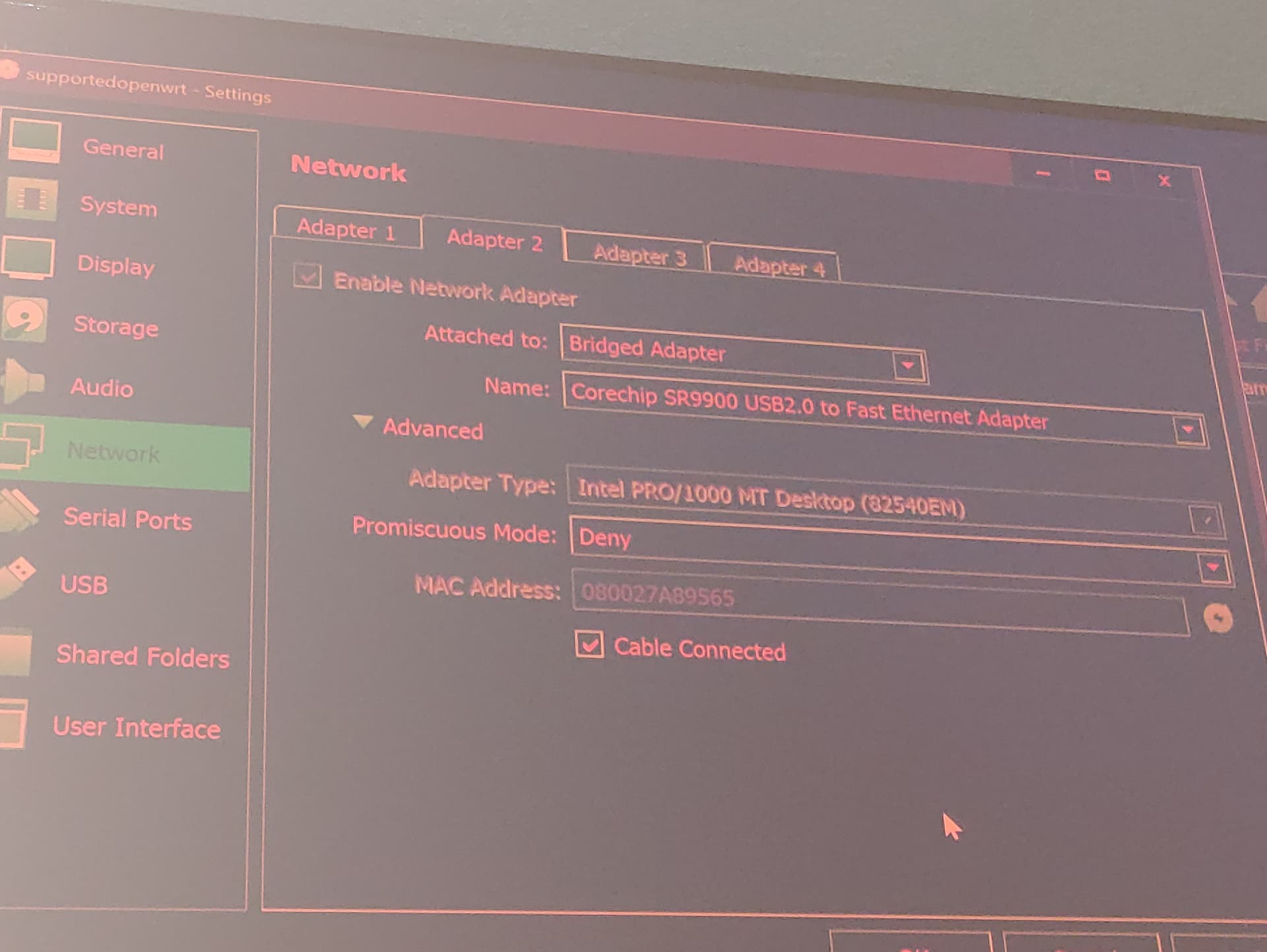 Routing Traffic From Windows Host Machine To Openwrt On Virtualbox