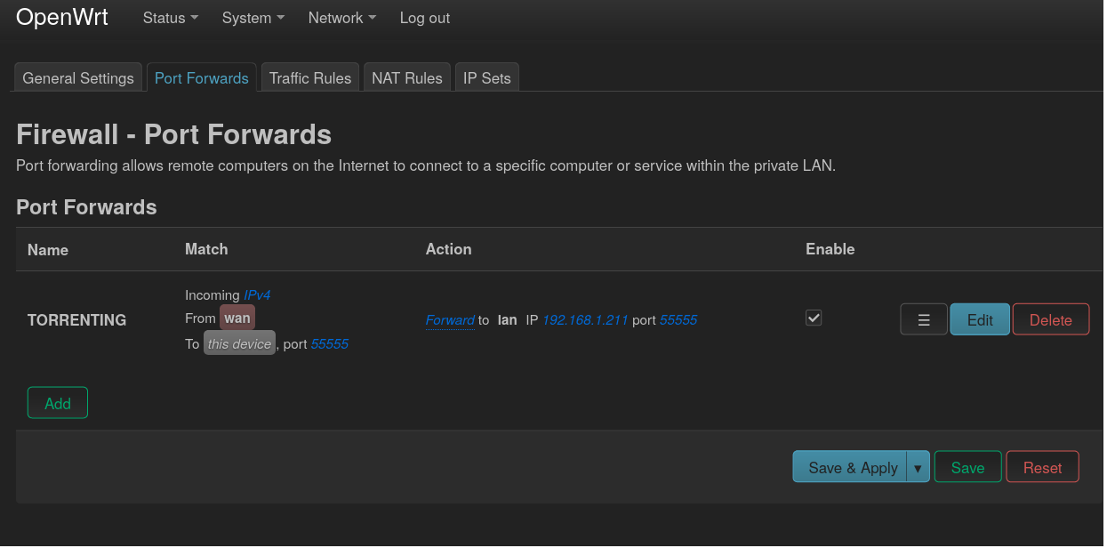 Port Forwarding Correctly Installing And Using Openwrt Openwrt Forum
