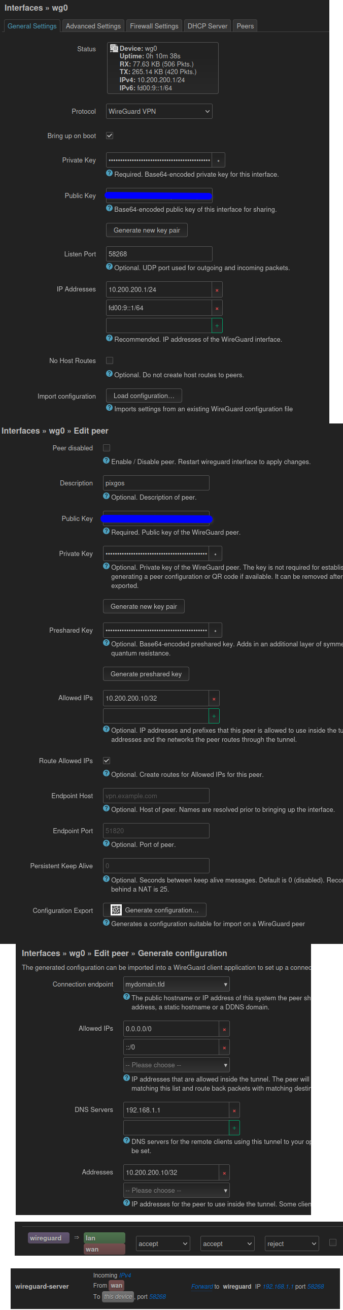 [Solved] Configure Wireguard server to router LAN+WAN - Installing and Using OpenWrt - OpenWrt Forum