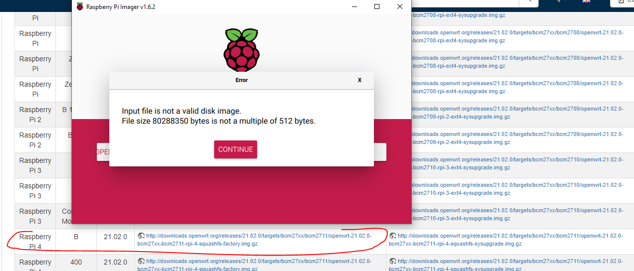 Raspberry PI Imager Error Installing And Using OpenWrt OpenWrt Forum