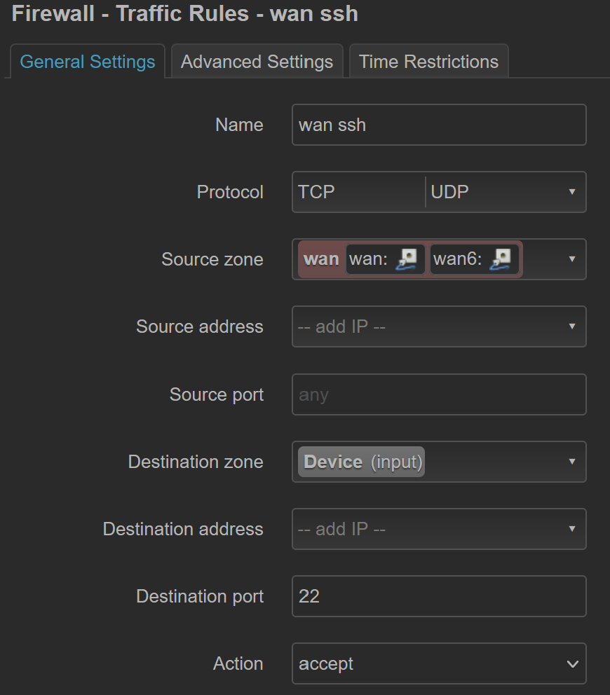 WAN ssh and web access permissions - Installing and Using OpenWrt - OpenWrt Forum